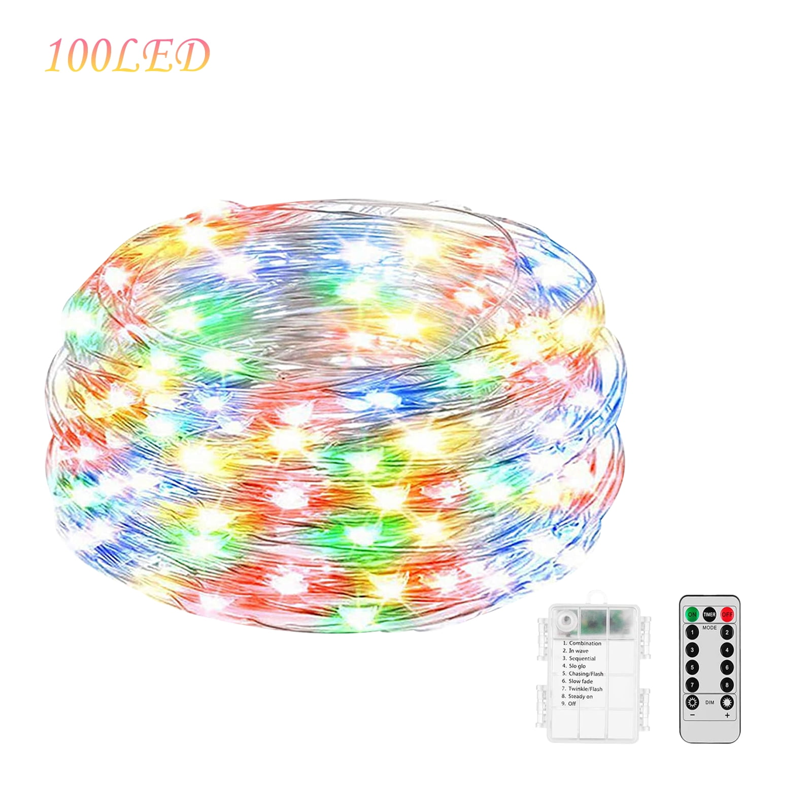 33 Feet 100 LED Fairy Lights with Remote Timer, Battery Operated ...