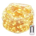 33 Feet 100 Led Fairy Lights Battery Operated with Remote Control Timer ...