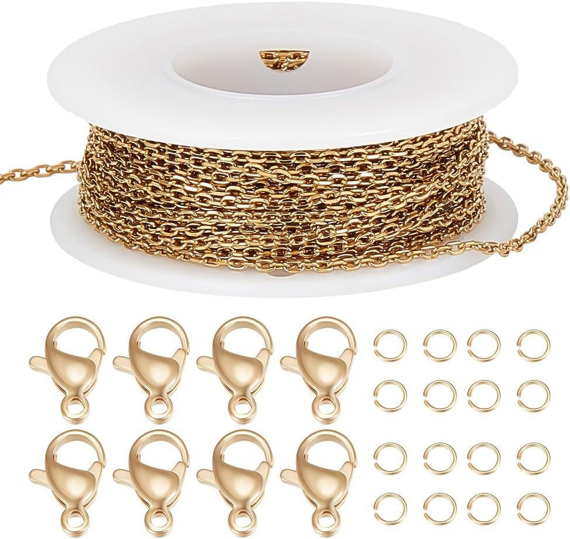33 Feet/10M 21K Gold Plated Stainless Steel Chain for DIY Jewelry ...