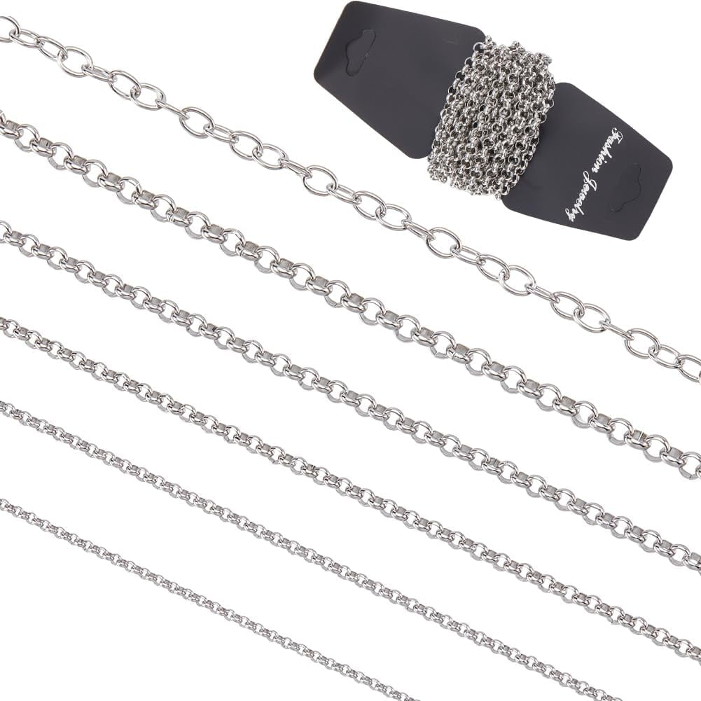 33 Feet/10M 6 Roll Cable Chain Stainless Steel Cable Chain with Display ...