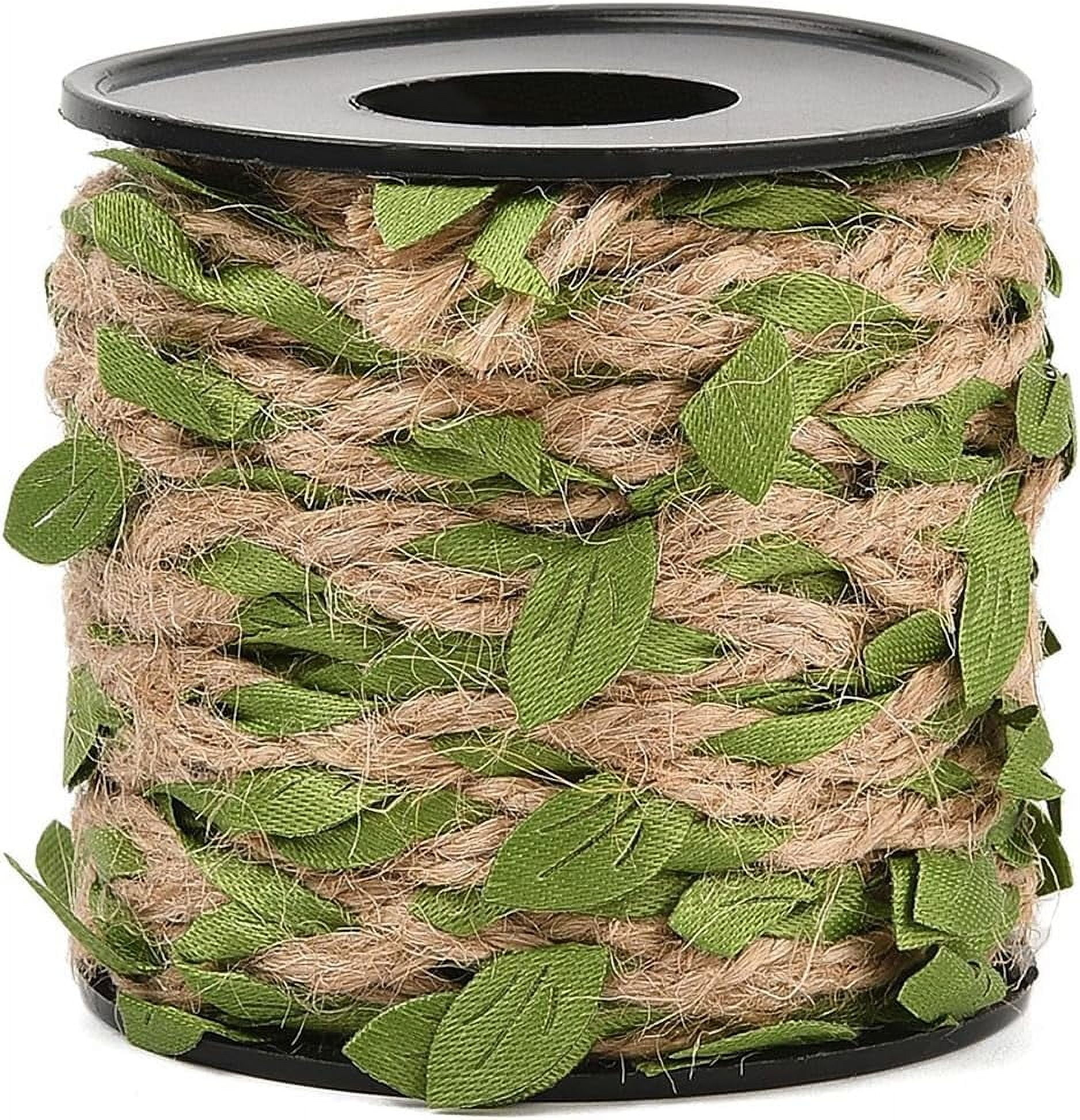 33 Feet 2MM Green Leaves Vine Ribbon Artificial Leaf String Rattan Cord ...