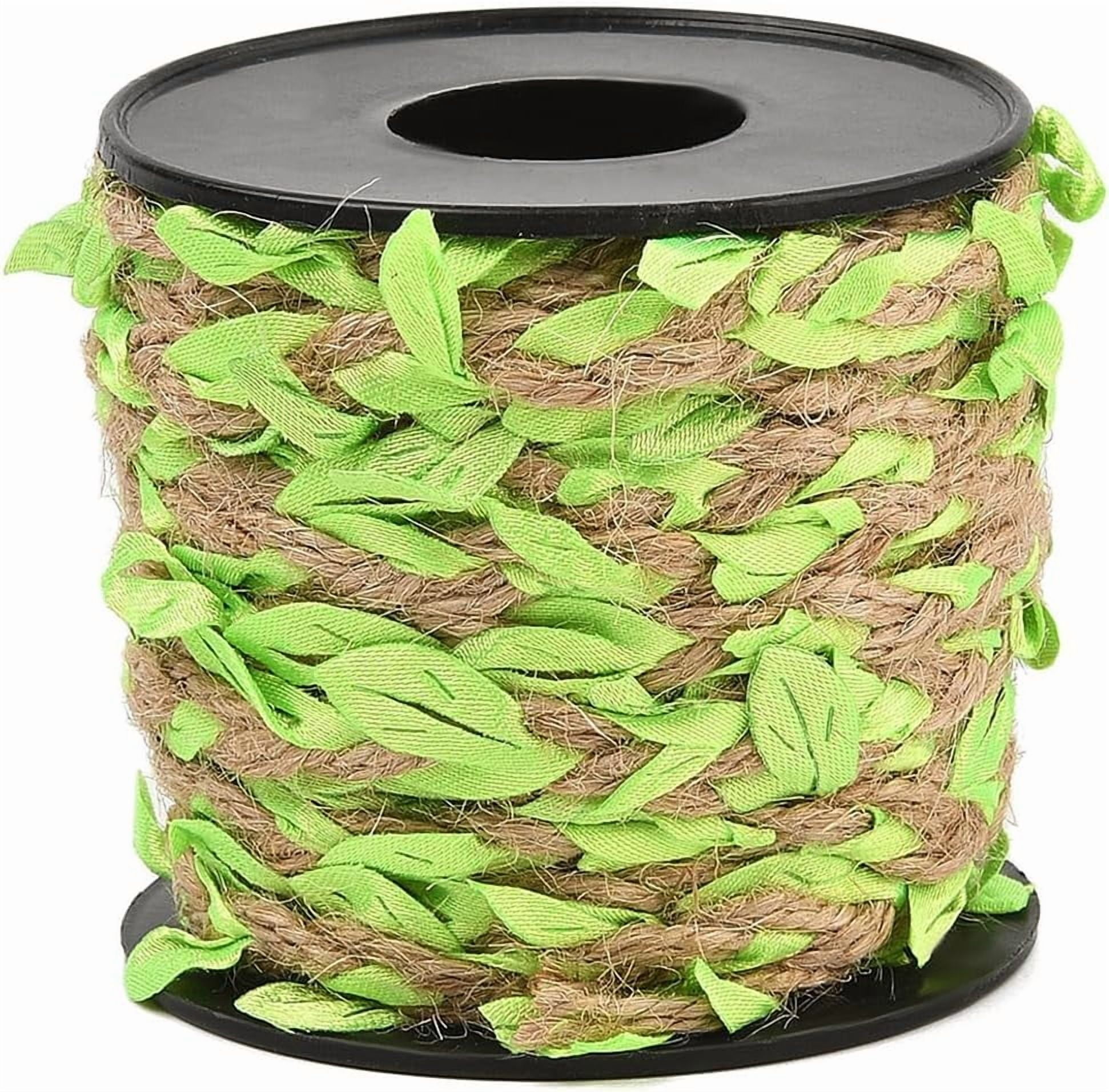 33 Feet 2MM Green Leaves Vine Ribbon Artificial Leaf String Rattan Cord ...