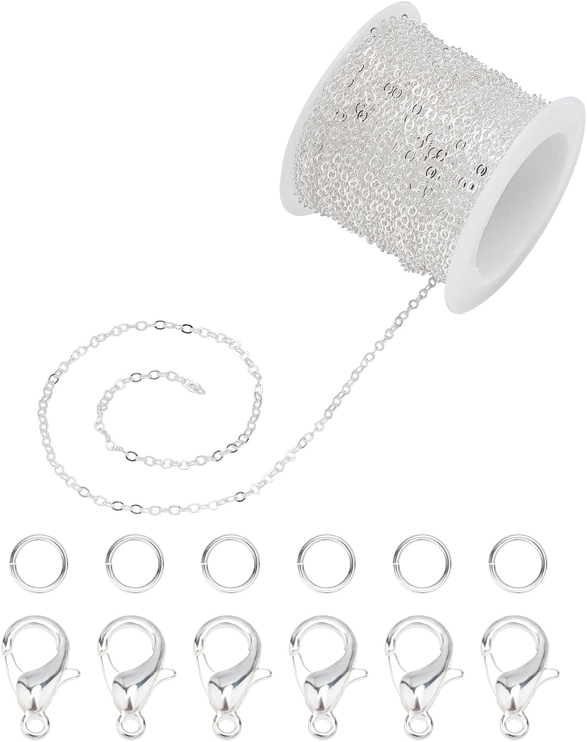 33 Feet Brass Cable Chain Necklace 2.5mm DIY Link Chain Necklaces with ...