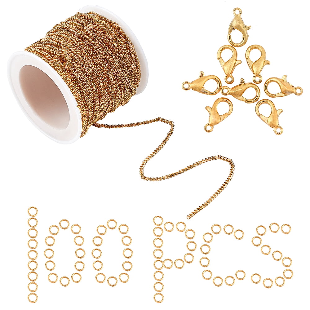 33 Feet Curb Cable Chain Link Necklace Links 2.5x2x0.7mm Jewelry Chain ...