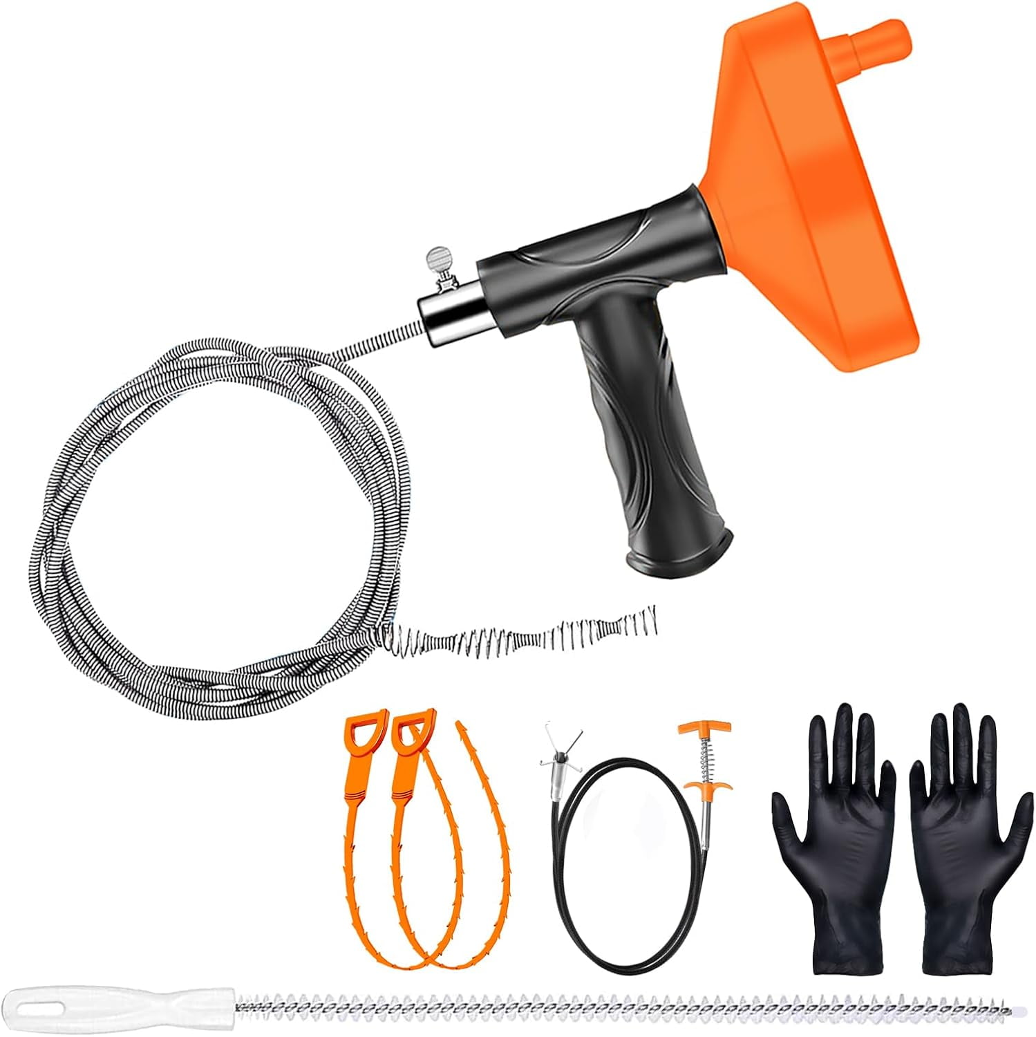 33 Feet Drain Snake Auger, Plumbing Snake Drain Hair Clog Removal Tool ...