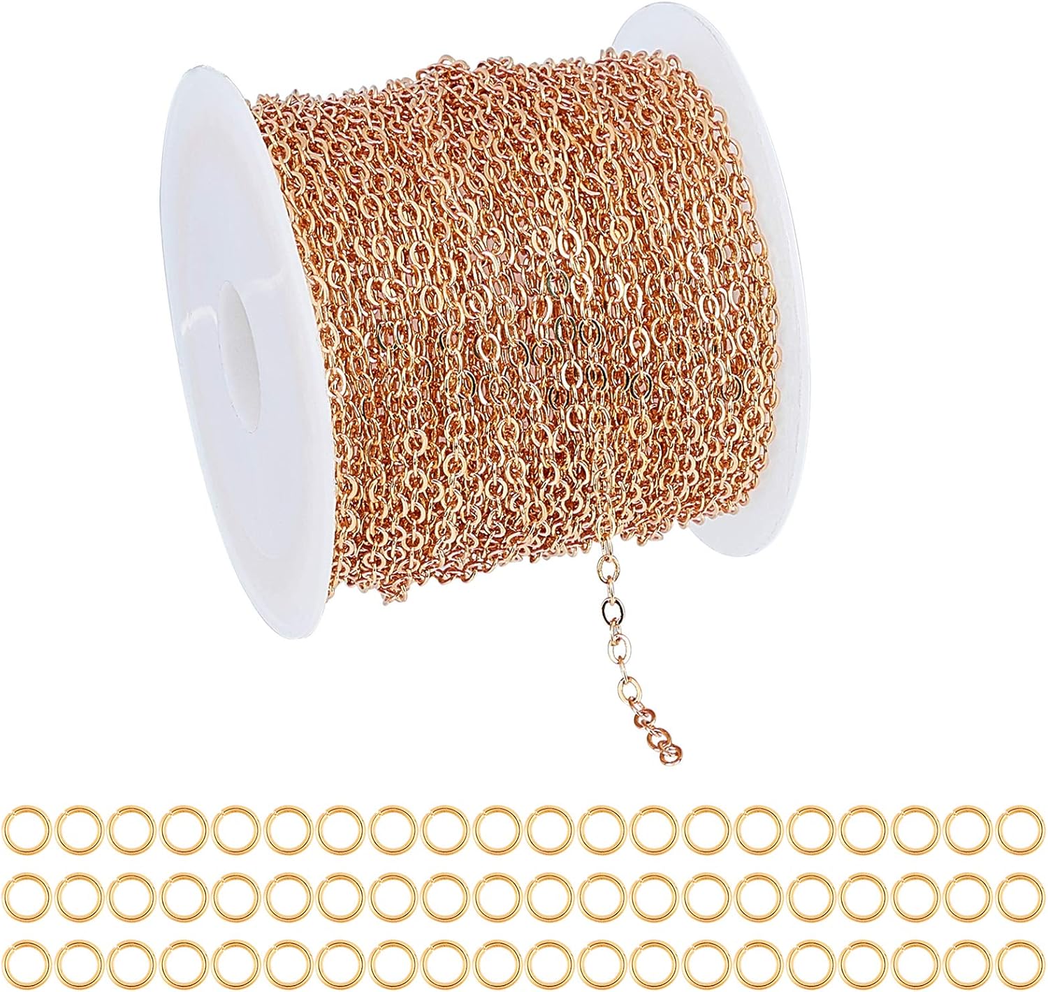 33 Feet Golden Brass Cable Chains 1 Roll Twisted Chains with 60 Pcs ...