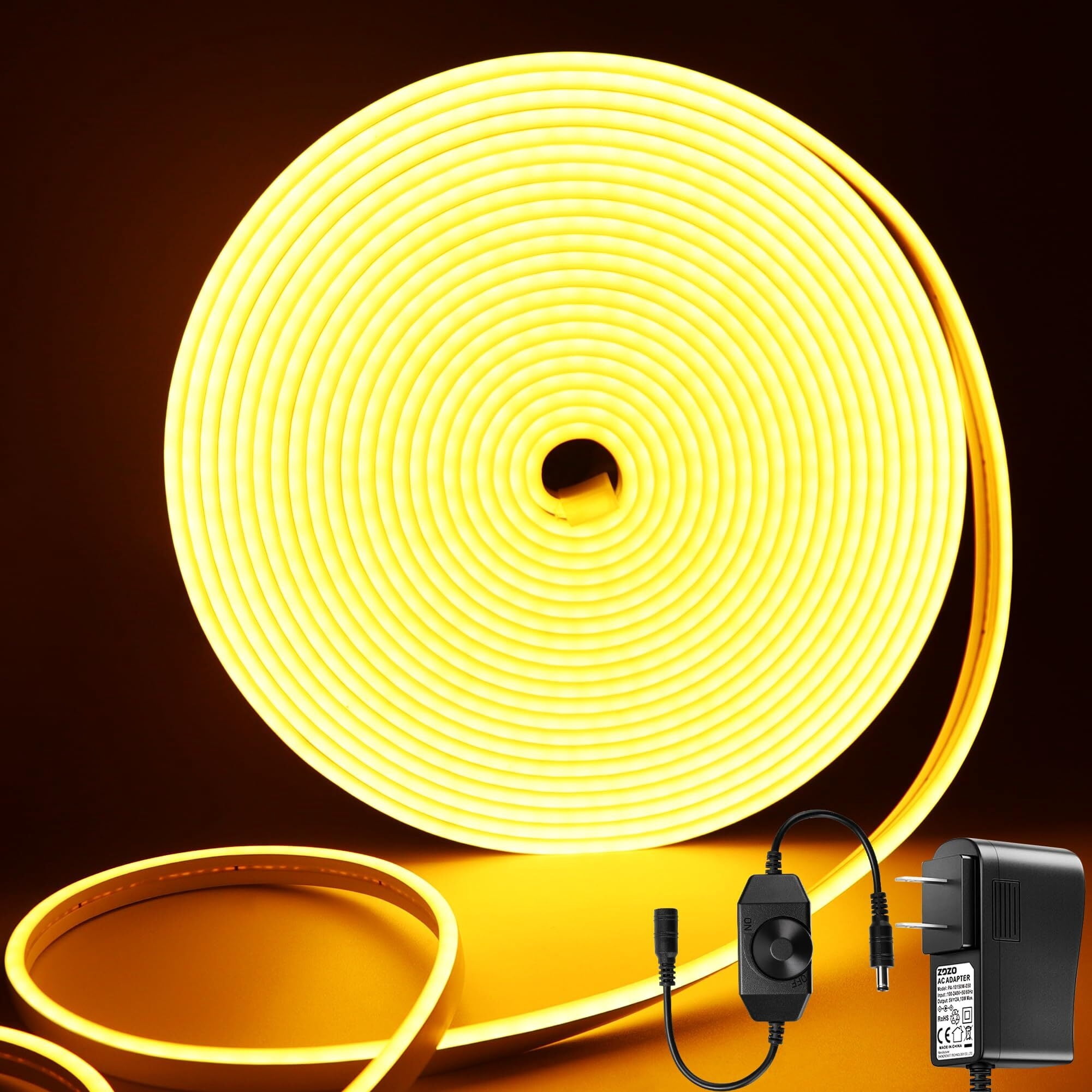 33 Feet LED Neon Rope Lights, 1200 LED Neon Outdoor Dimmable Waterproof ...