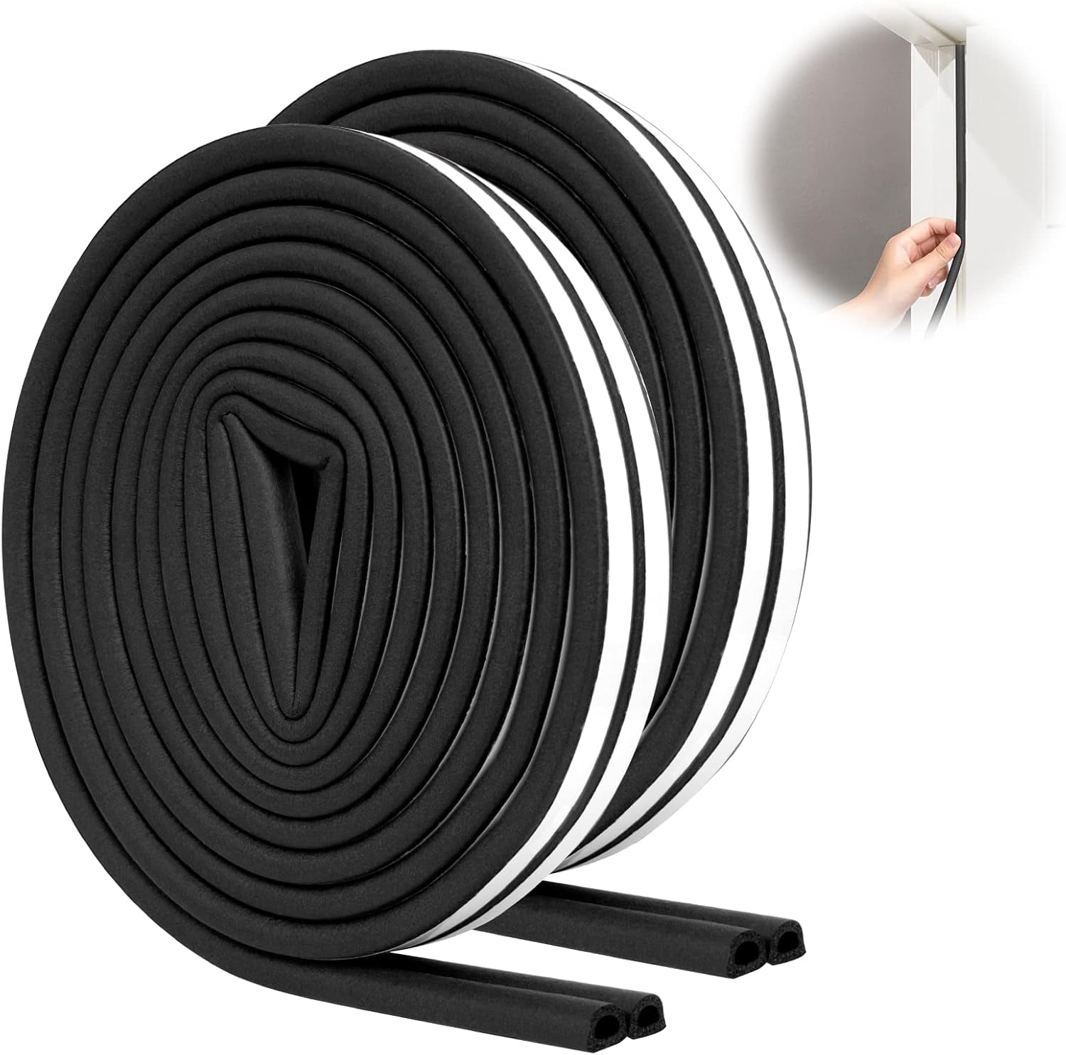 33 Feet Long Weather Stripping Seal Strip for Doors/Windows, Self ...
