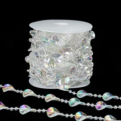 33 Feet Rolls of Crystals Garland Clear Twinkle Ice Twist Bead Garland ...