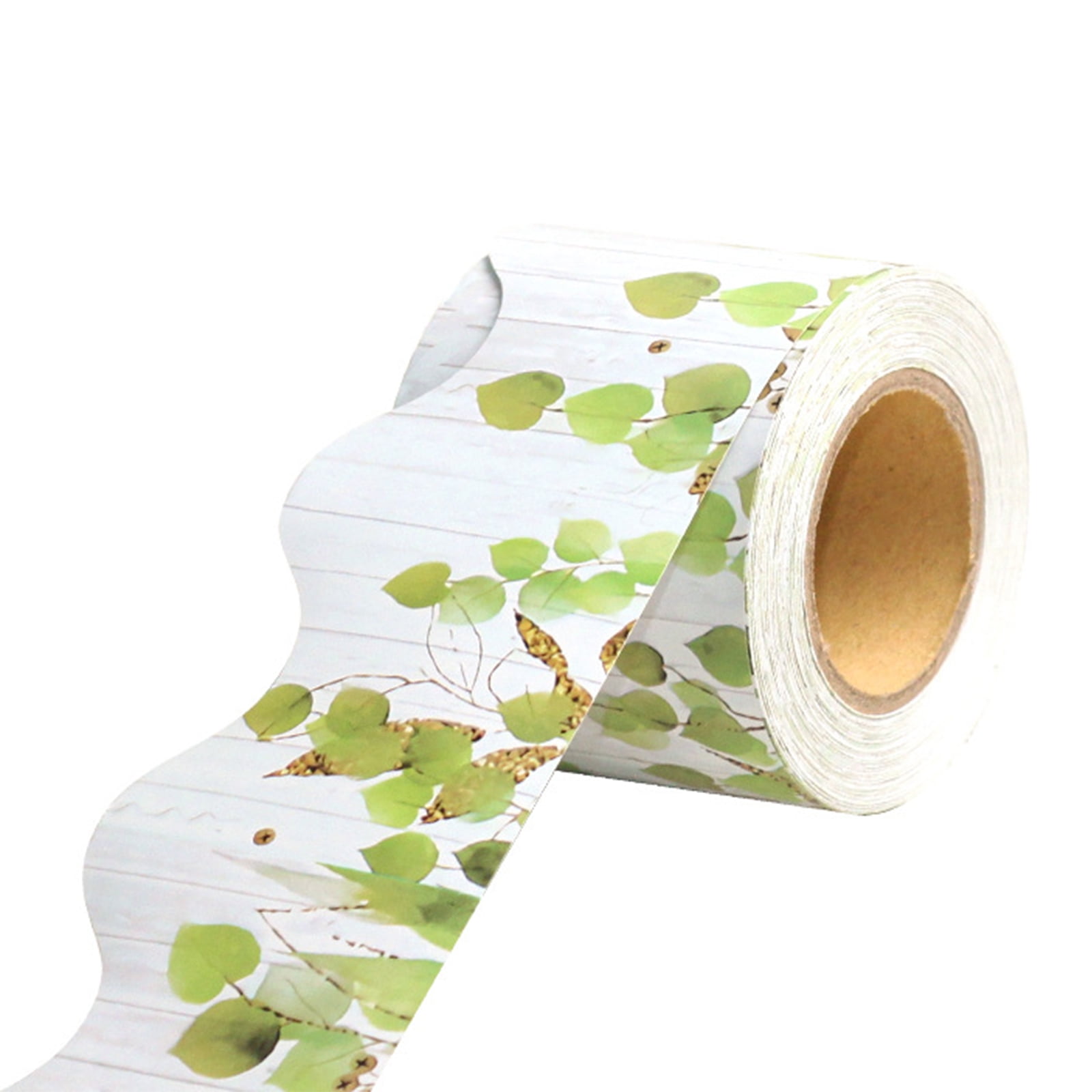 33 Feet White Polka Dots Striped Grid Borders Decorative Straight Wavy ...