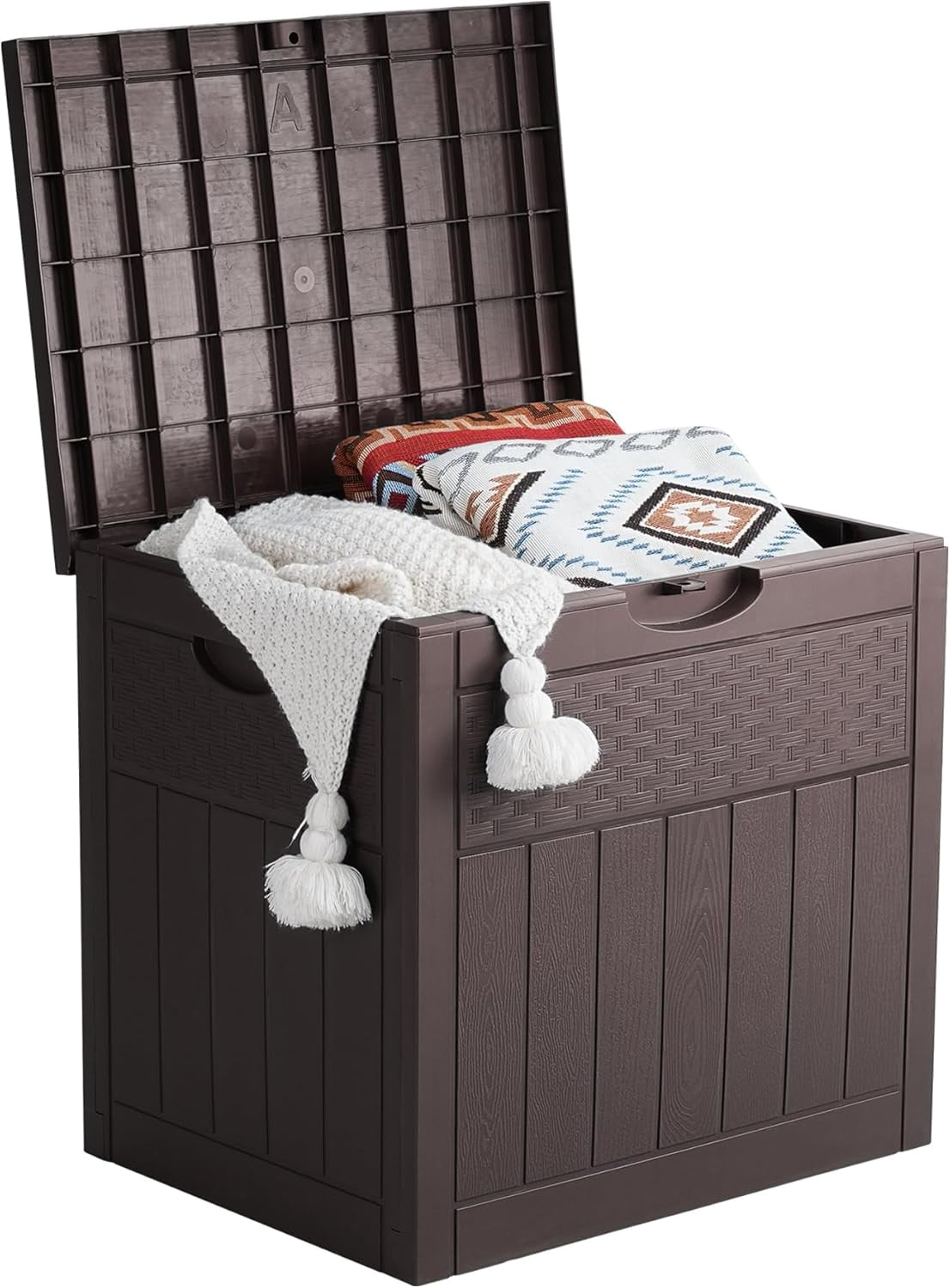 33 Gallon Deck Box, Small Outdoor Storage Box Waterproof, Lockable ...