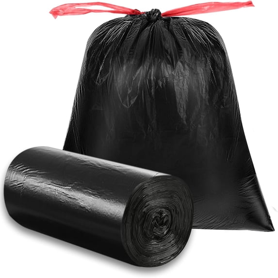 33 Gallon Drawstring Tall Kitchen Trash Bags,Clean Fresh Scent and ...