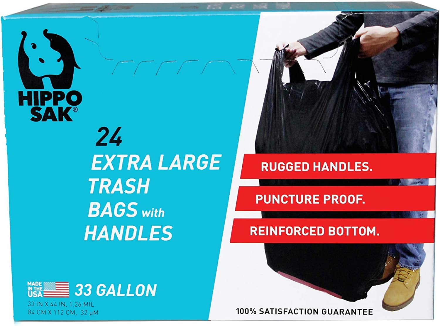 33 Gallon Extra Large Trash Bags with Handles 48 Count (24 per Box - 2 ...
