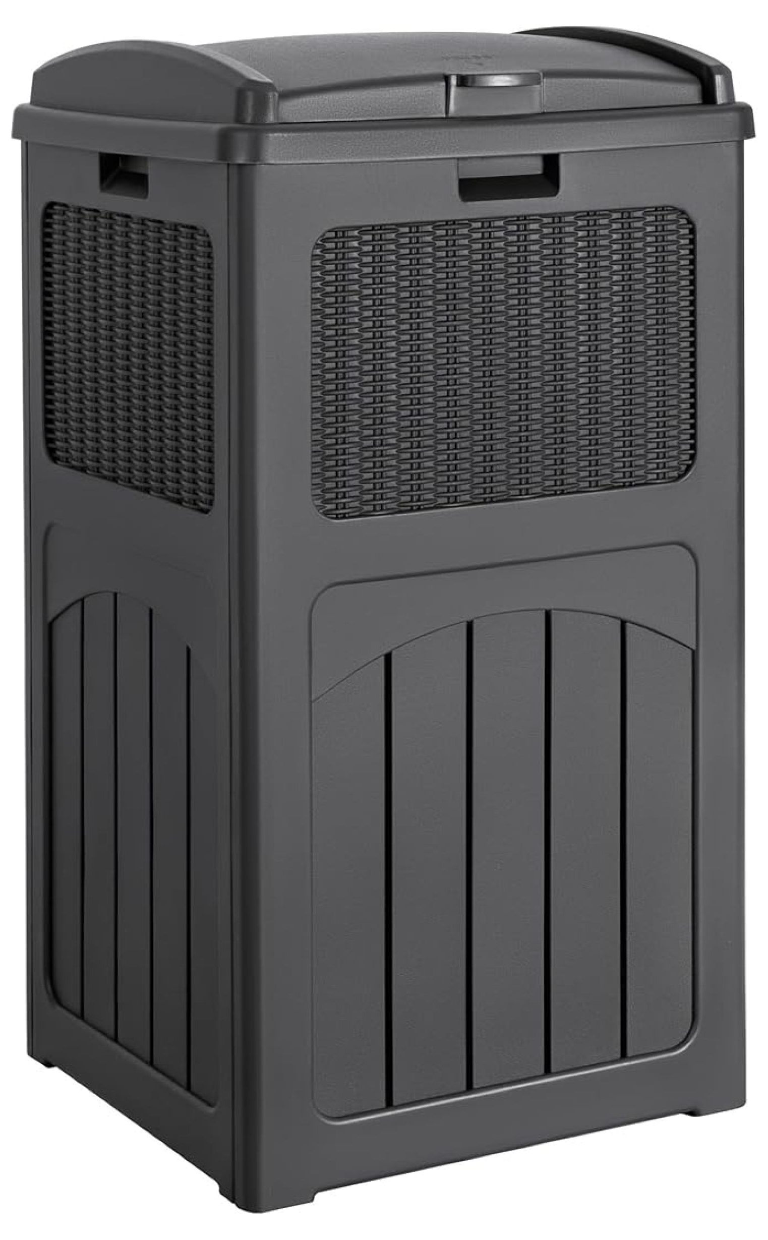 33 Gallon Outdoor Trash Can, Hideaway Garbage Bins with Tiered Lid ...