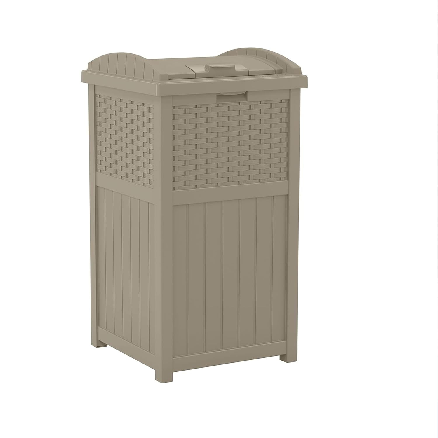 33 Gallon Wicker Hidden Trash Can with Secure Locking Lid and ...