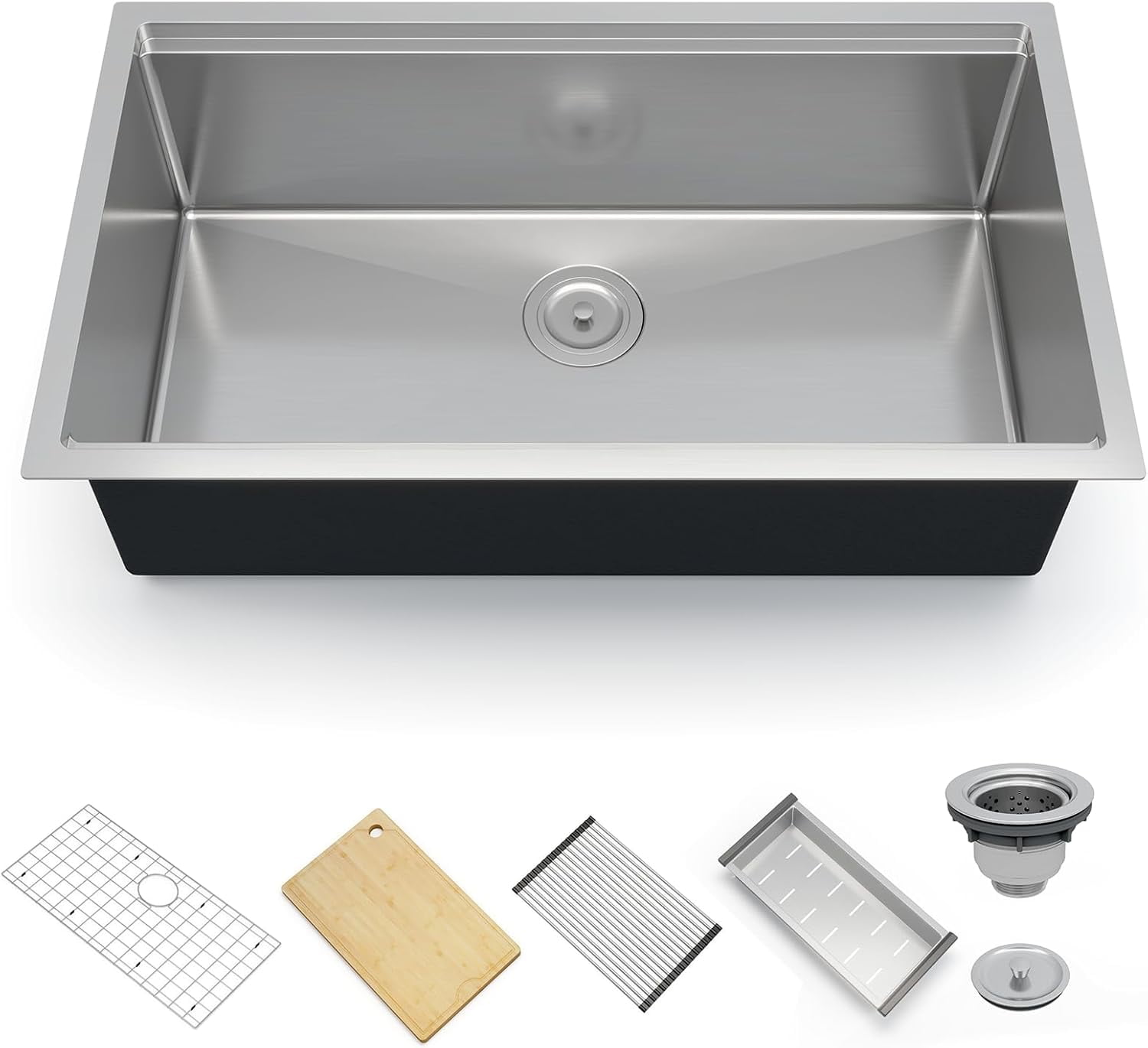 33 In Undermount Workstation Kitchen Sink 16 Gauge Stainless Steel ...