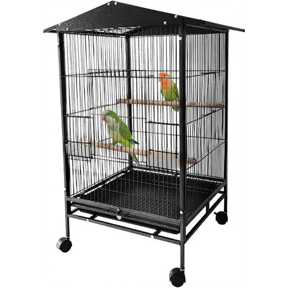 33 Inch Bird Flight Cage,Bird Cage with Wheels,Metal Parakeet Cages ...