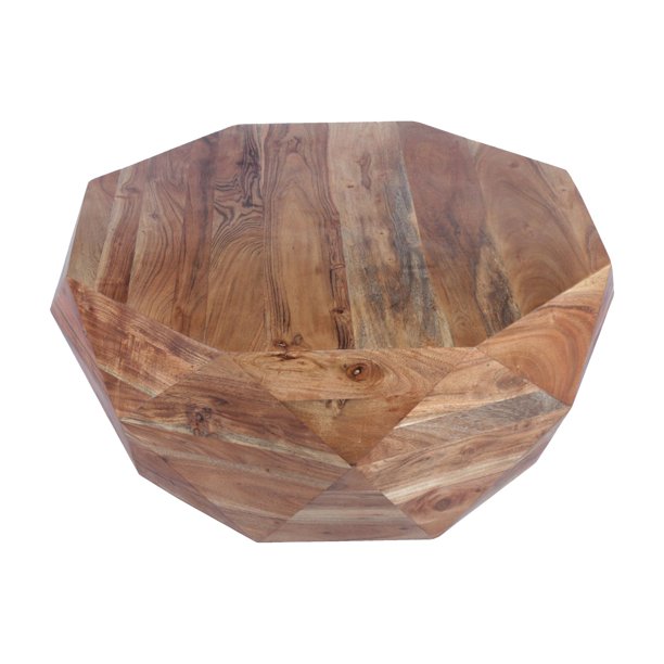33 Inch Diamond Shape Acacia Wood Coffee Table With Smooth Top, Natural ...