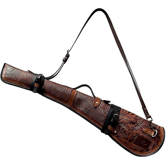 33 Inch Tooled Rifle Case Genuine Leather Rifle Cases Hunting ...