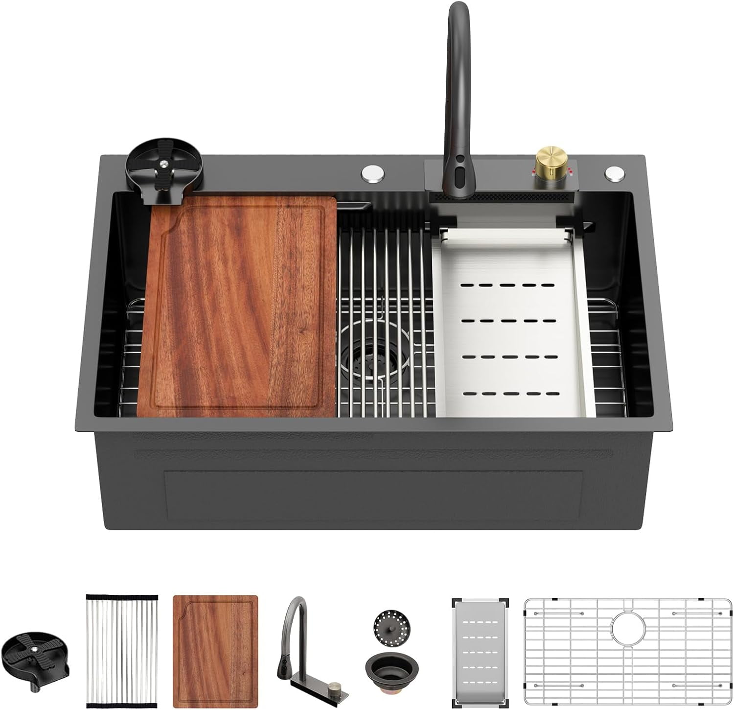 33 Inch Waterfall Kitchen Sink - 33x19 Drop In Waterfall Sink ...