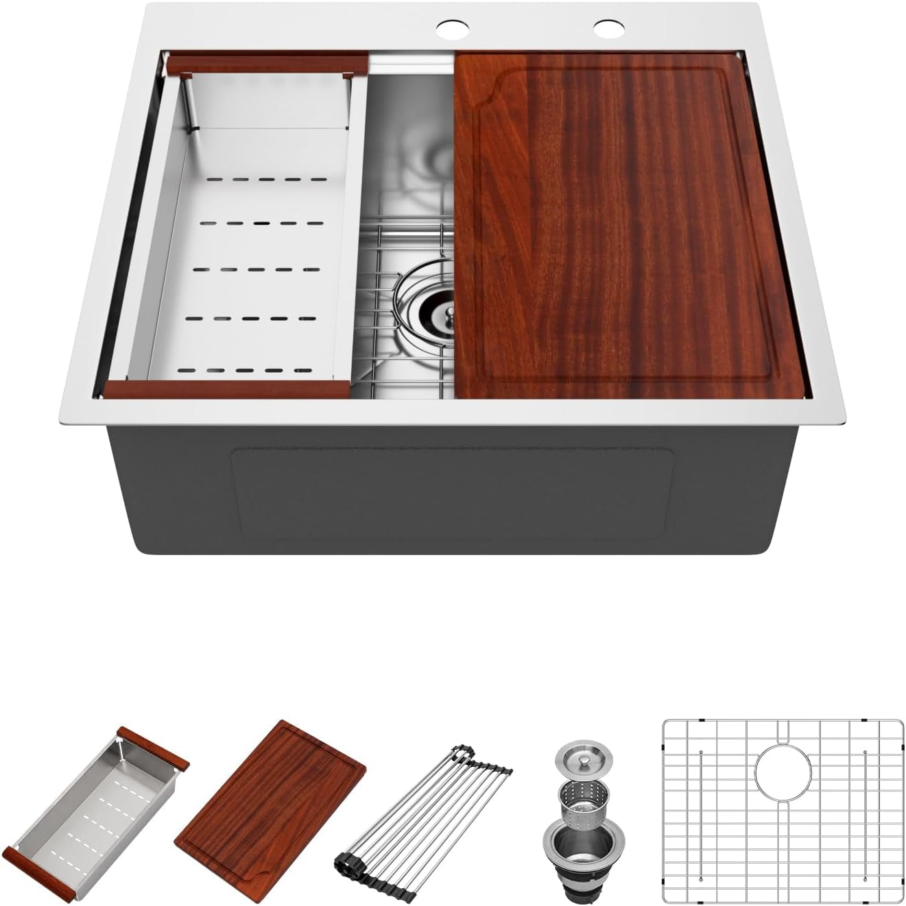 Waterfall Kitchen Sink - x Drop In Waterfall Sink Workstation Smart ...