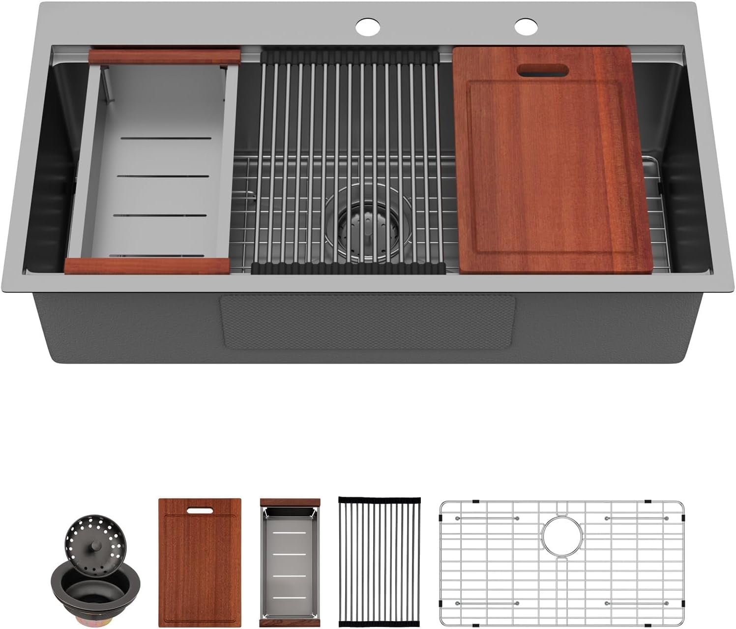 Waterfall Kitchen Sink - x Drop In Kitchen Sink Ledge Workstation ...