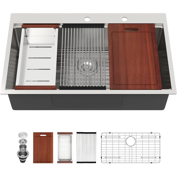 33 Inch Waterfall Kitchen Sink - 33x22 Inch Drop In Kitchen Sink Ledge ...
