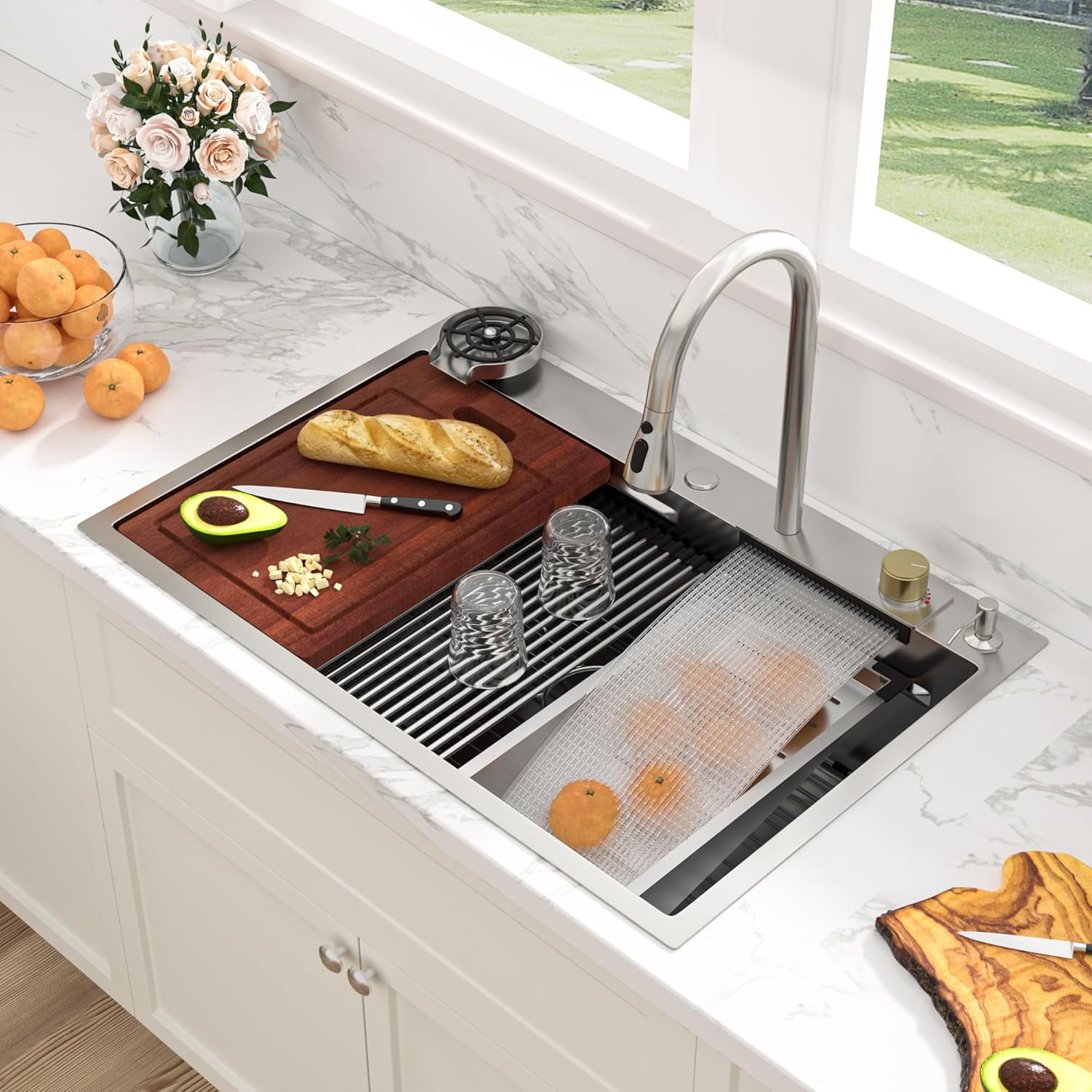 33 Inch Waterfall Kitchen Sink - 33x22 Inch Drop In Kitchen Sink Ledge ...