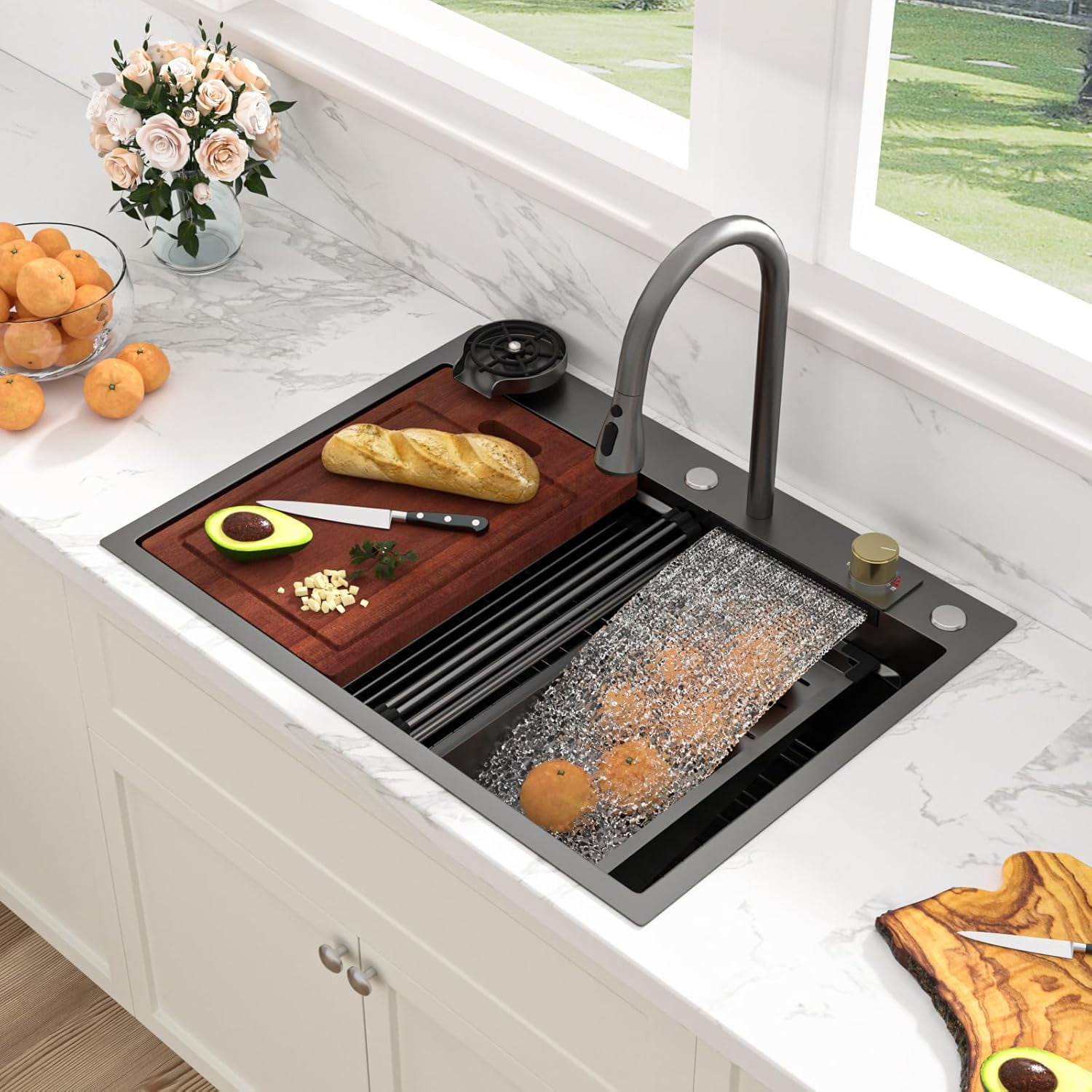 33 Inch Waterfall Kitchen Sink - 33x22 Inch Drop In Kitchen Sink Ledge ...