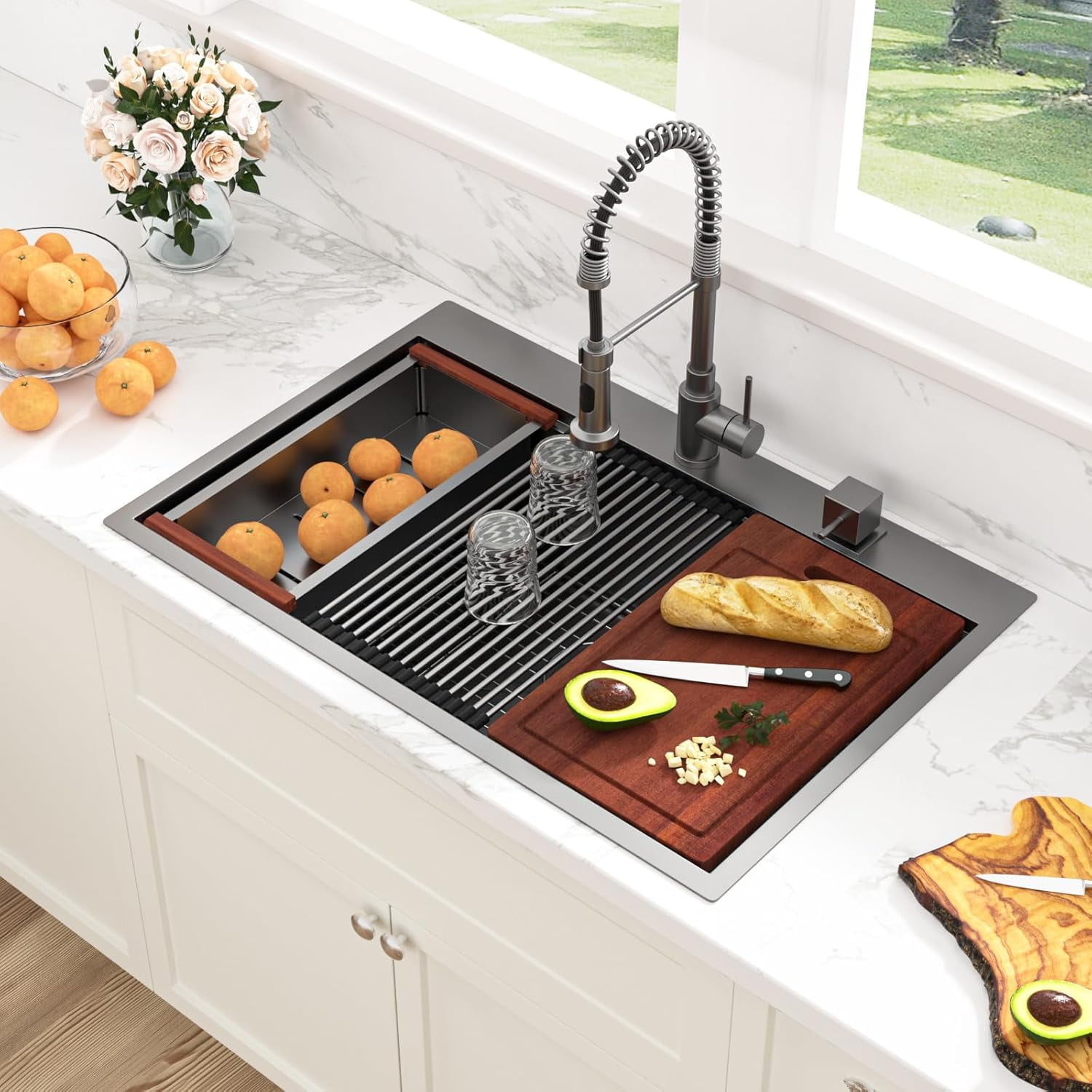 33 Inch Waterfall Kitchen Sink - 33x22 Inch Drop In Kitchen Sink Ledge ...