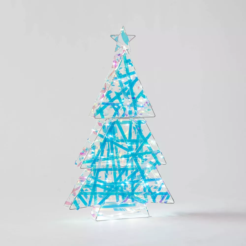 33" LED Iridescent Tree Christmas Novelty Sculpture Light - Walmart.com