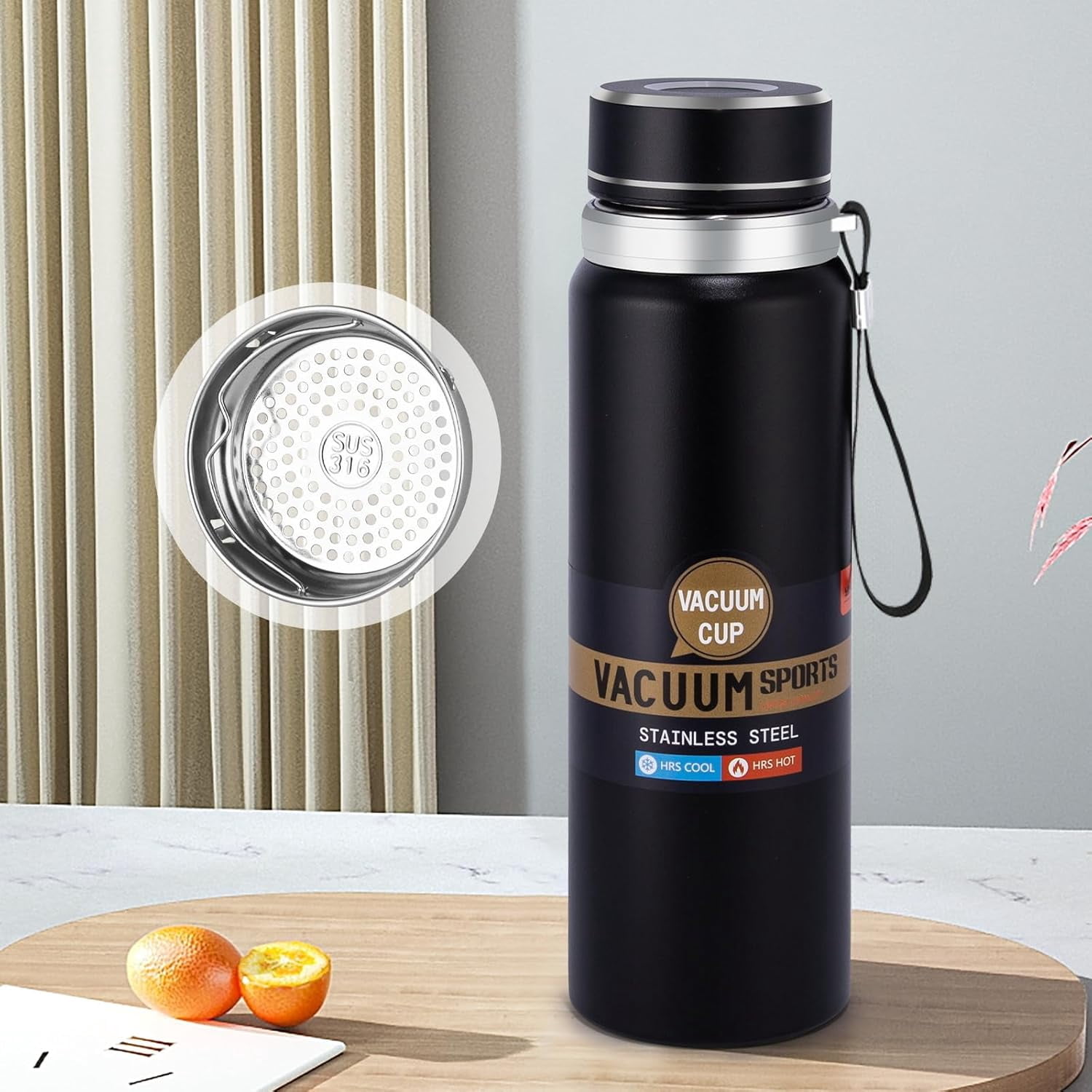 33 Oz Insulated Water Bottle– Double Wall Vacuum for Coffee, Tea ...