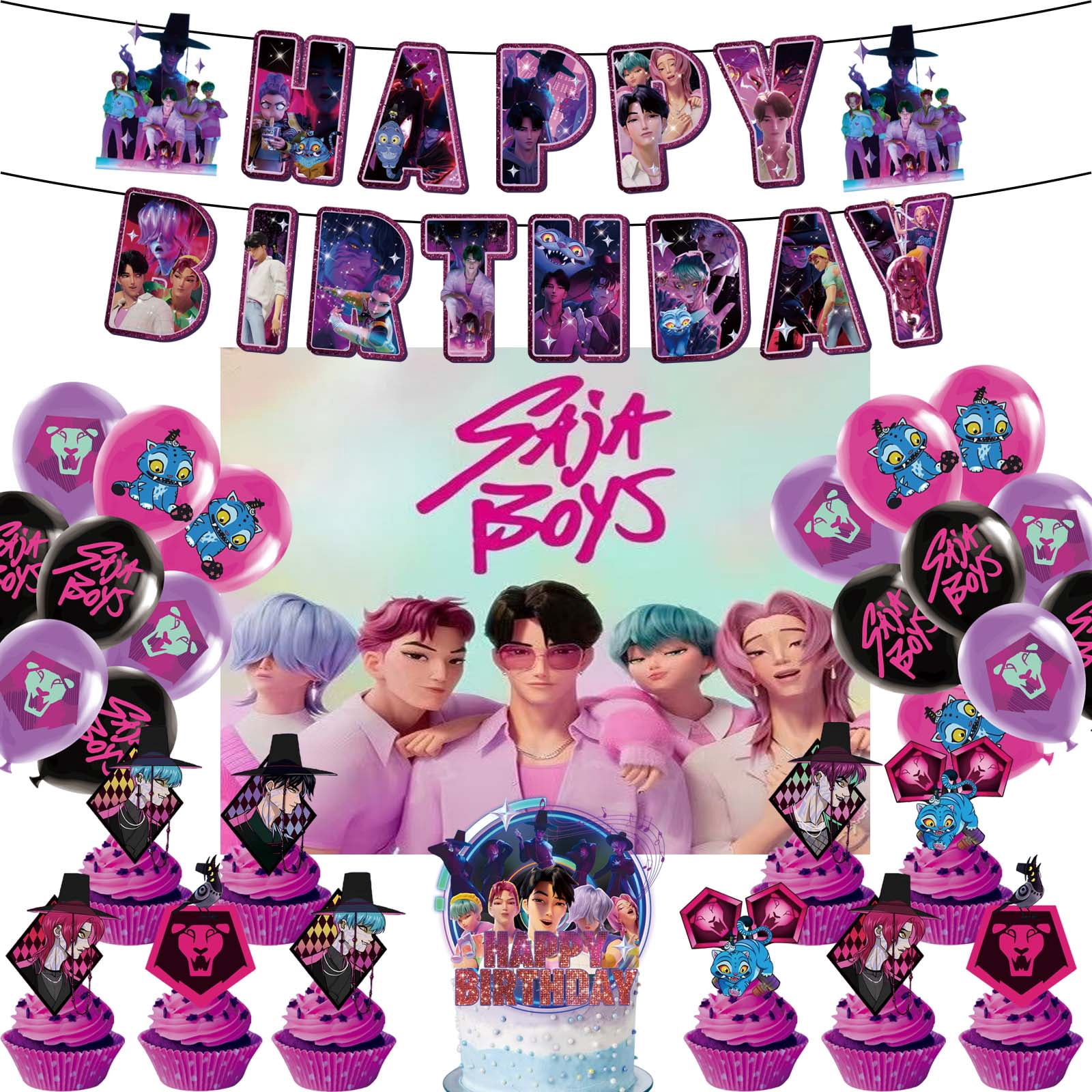 33 PCS Exquisite Pop Singers Party Supplies - Birthday Decorations with ...