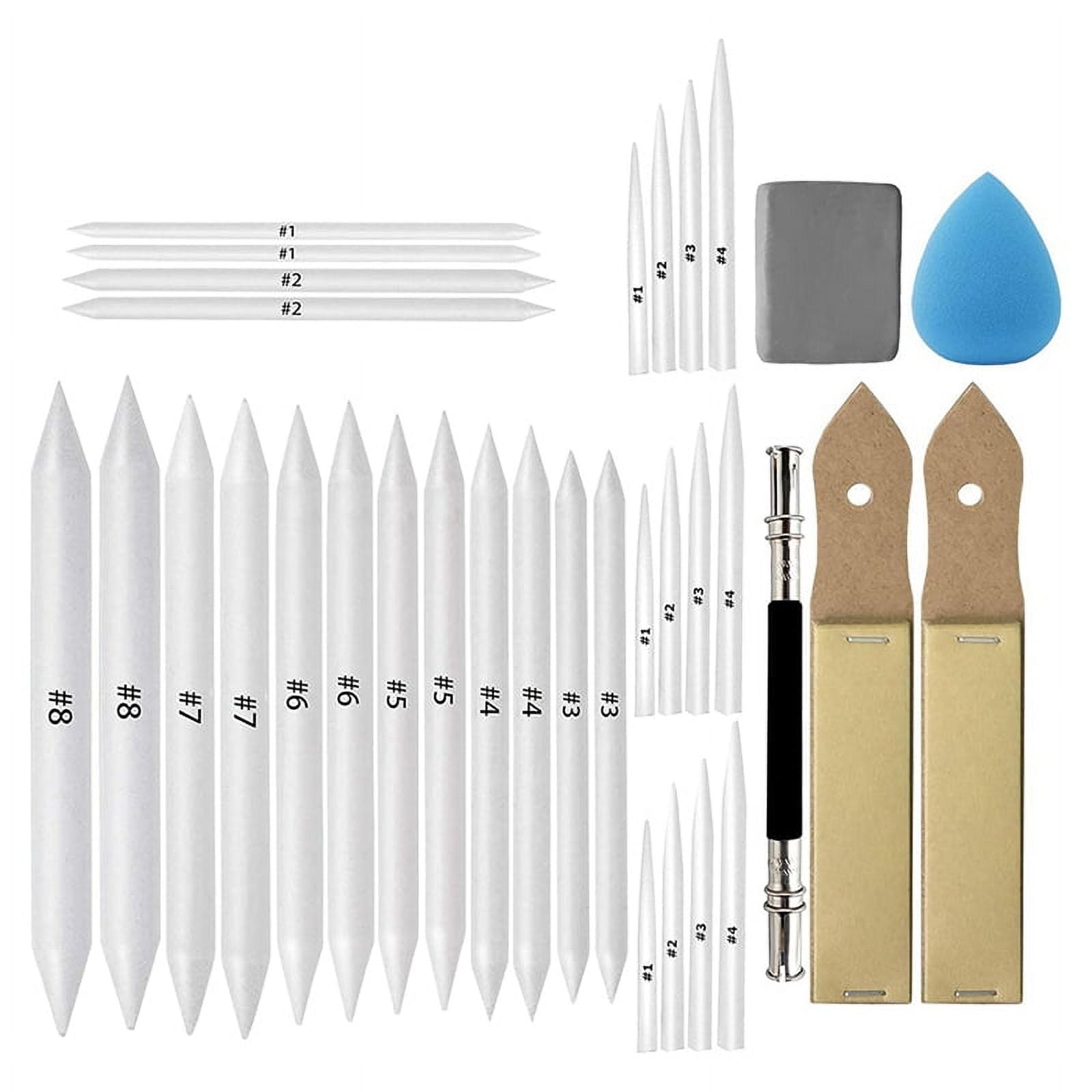 33 Pcs Blending Stumps and Tortillions Set Art Blenders with Sketch ...
