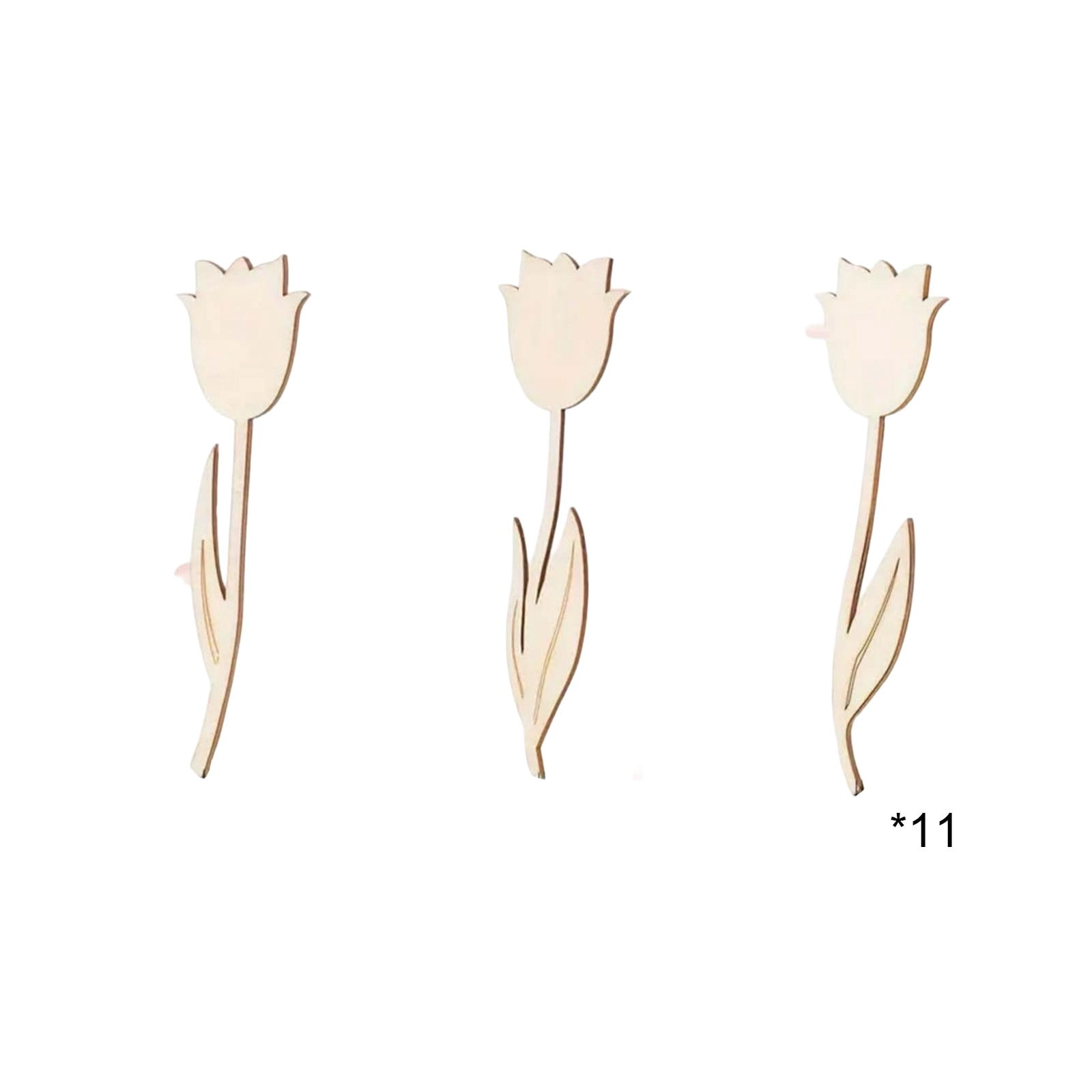 33 Pieces Unfinished Wooden Rose and Tulips Cutouts DIY Crafts Kit for ...