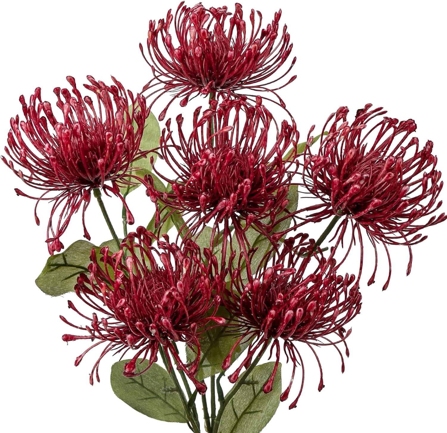 33" Red Artificial Mums Flowers Faux Chrysanthemum Flowers 2Pcs Spider ...