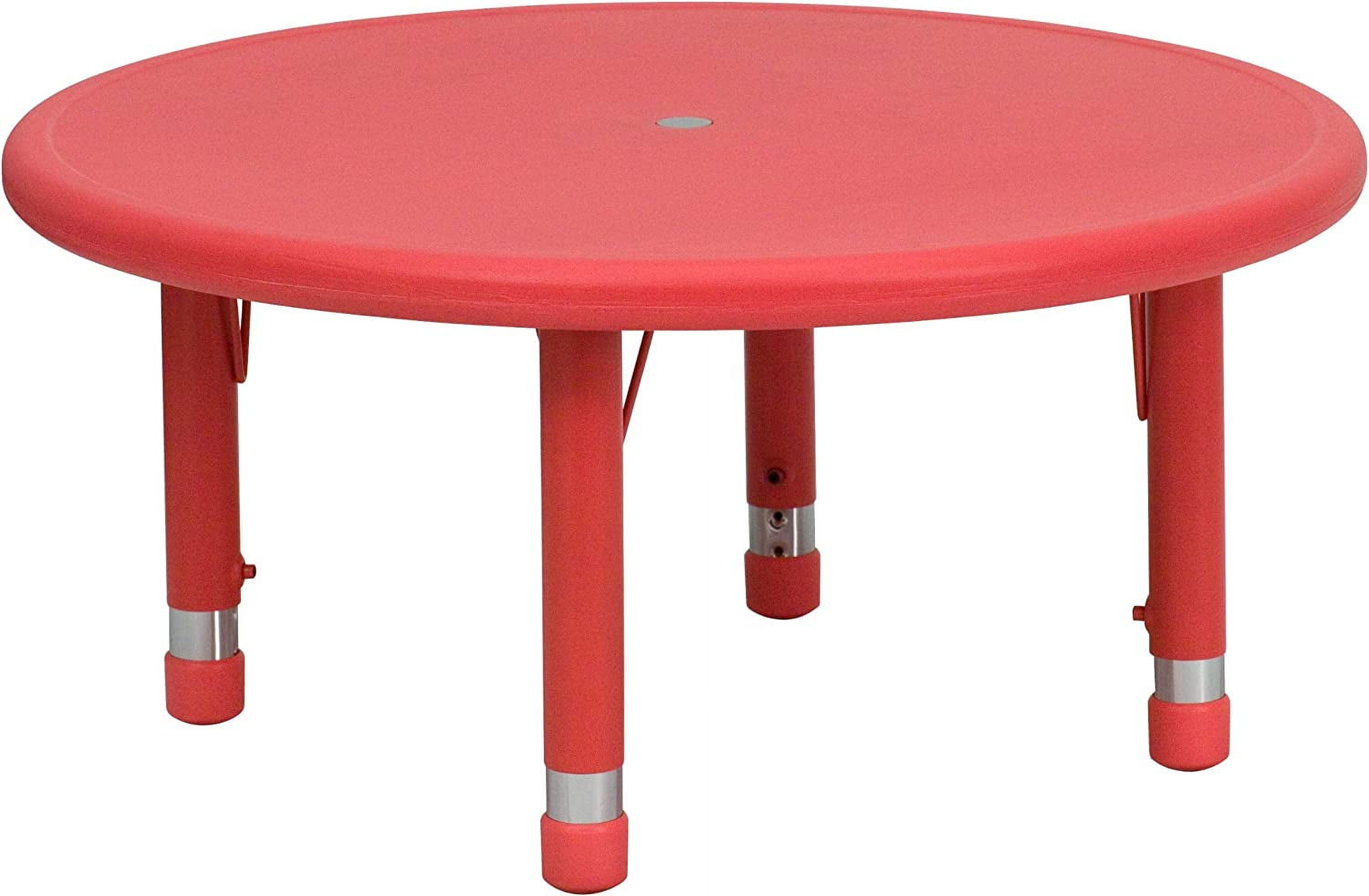 33" Round Red Plastic Height Adjustable Activity Table - Walmart.com