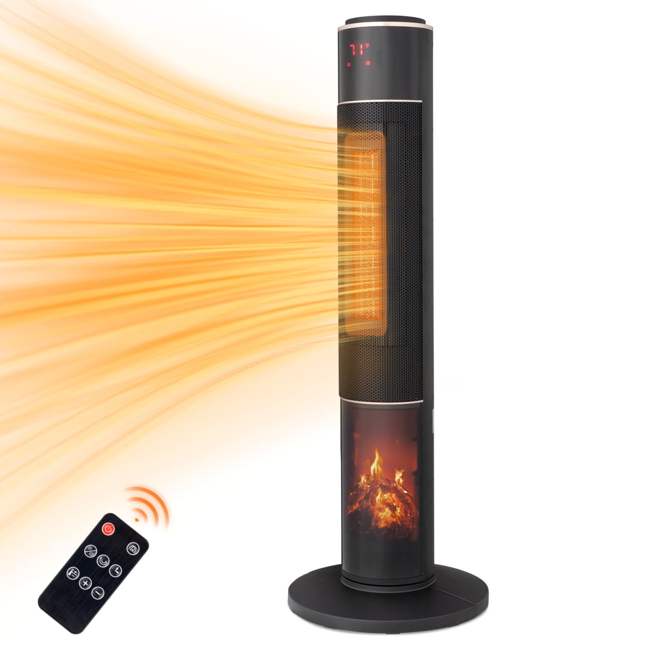 33" Space Heater, Portable Electric Heater with 3D Flame, 1500W Tower ...