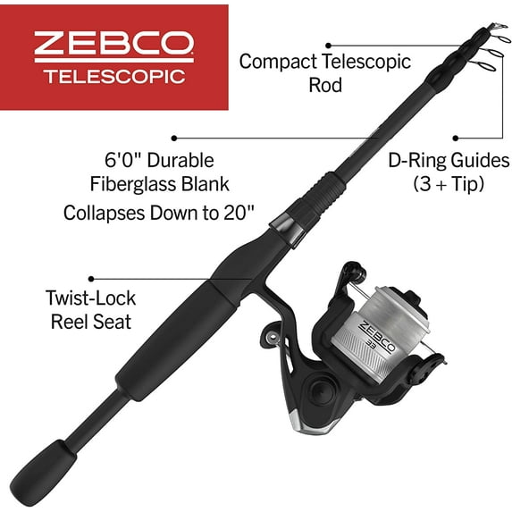 33 Spinning Reel and Telescopic Fishing Rod Combo - Walmart.com