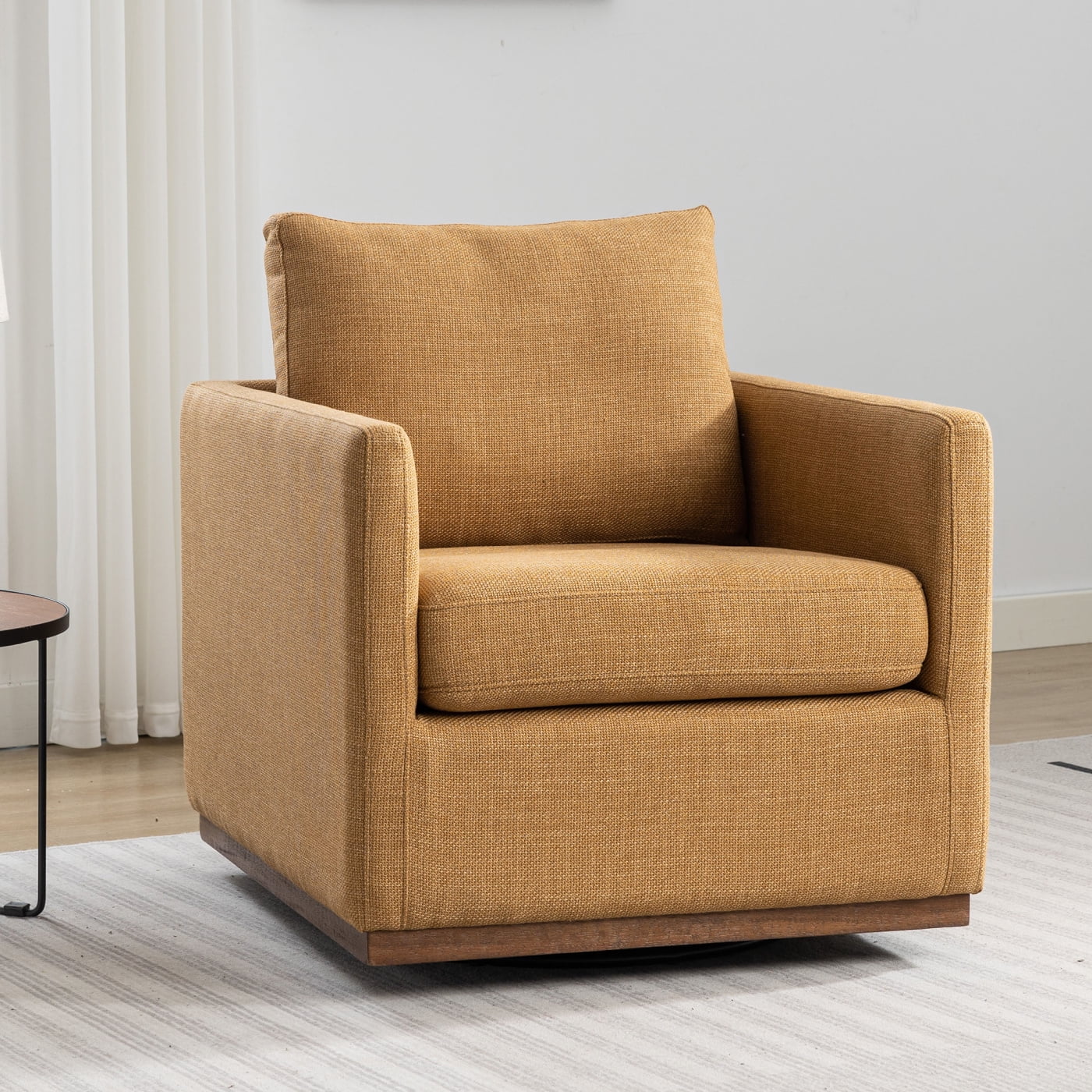 33" Swivel Accent Armchair, Modern Single Sofa Chair with Swivel Base ...