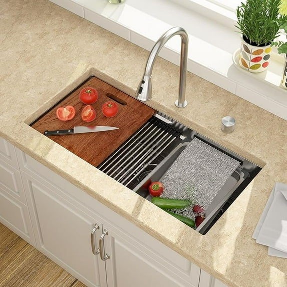 33 Undermount Kitchen Sink 33" x 19" Stainless Steel Sinks 16 Gauge ...