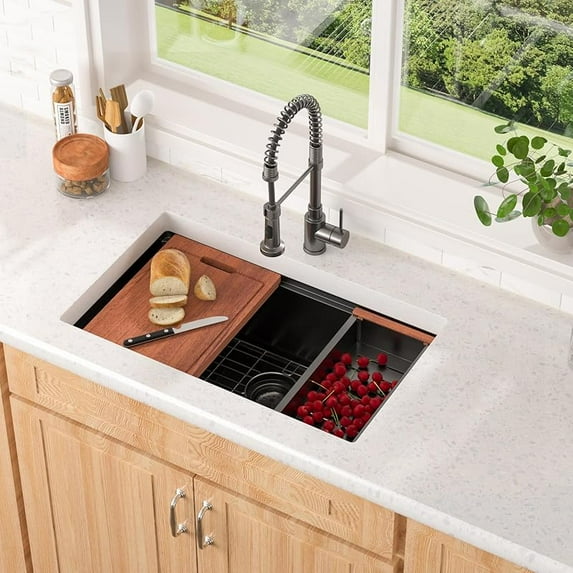 33 Undermount Kitchen Sink 33" x 19" Stainless Steel Sinks 16 Gauge ...