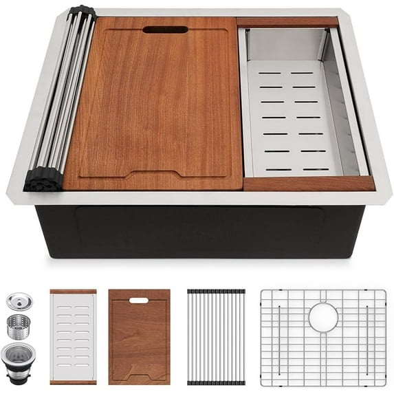 33 Undermount Kitchen Sink 33" x 19" Stainless Steel Sinks 16 Gauge ...