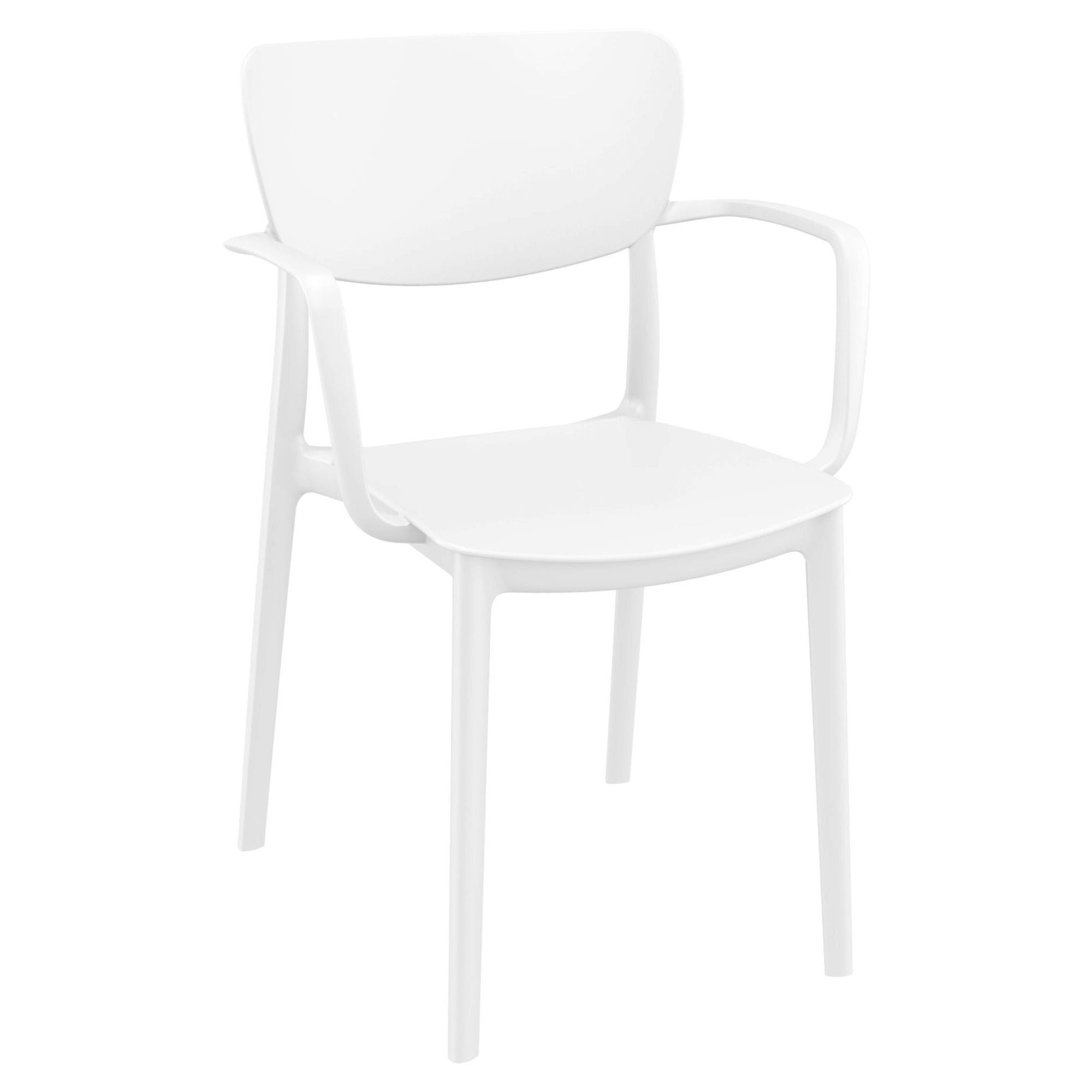 33" White Solid Stackable Patio Dining Arm Chair - Walmart.com