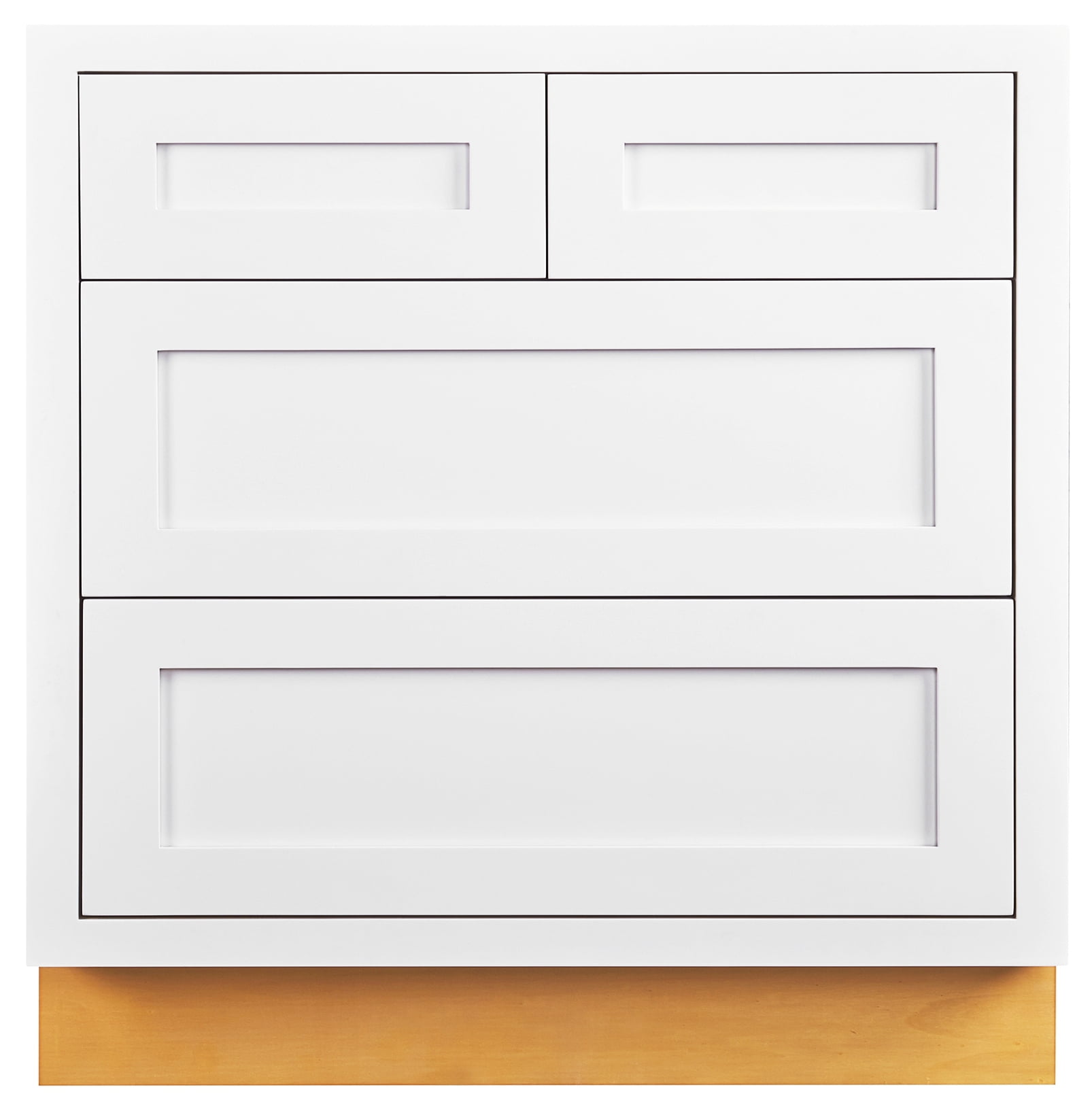 33" Wide Drawer Base Cabinet Four (4) Drawers Snow White Inset Shaker ...