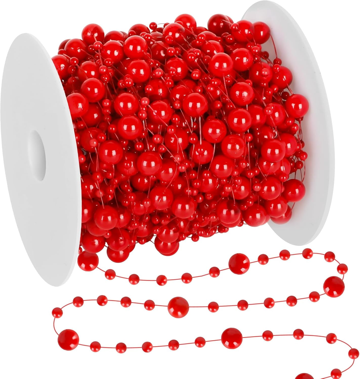 33 Yards/98 Feet Pearl Garland, Artificial Pearl Bead Chain Trim, 3-8mm ...