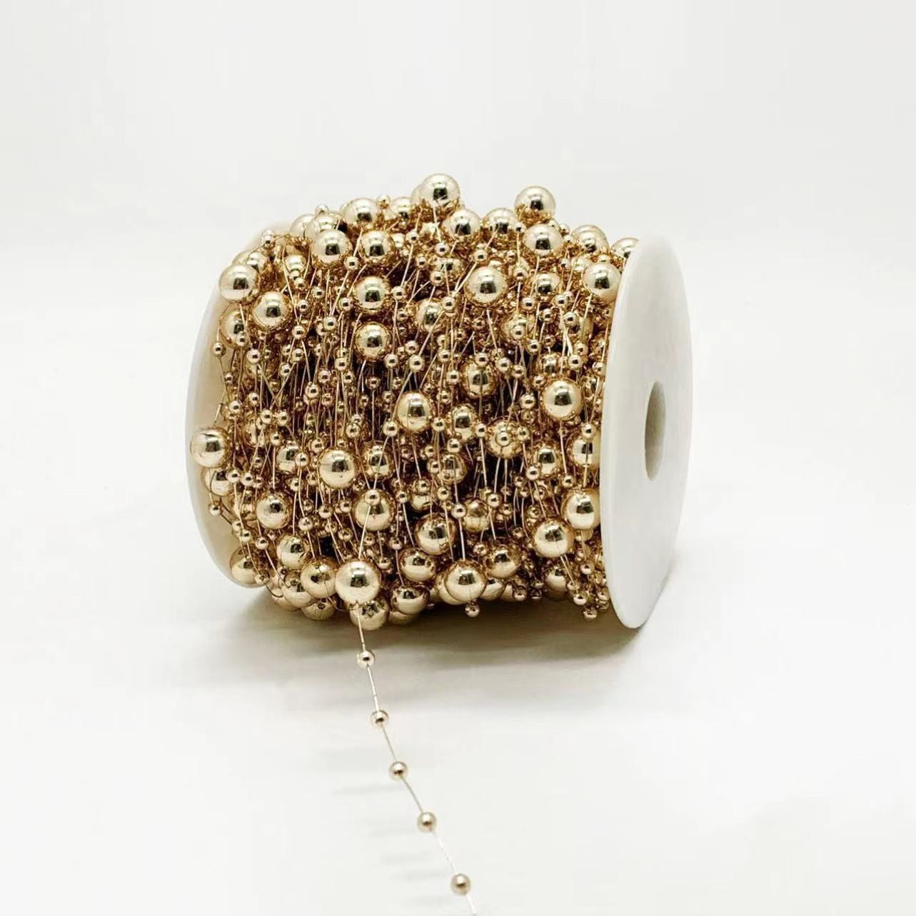 33 Yards/98 Feet Pearl Garland, Artificial Pearl Bead Chain Trim, 3-8mm ...