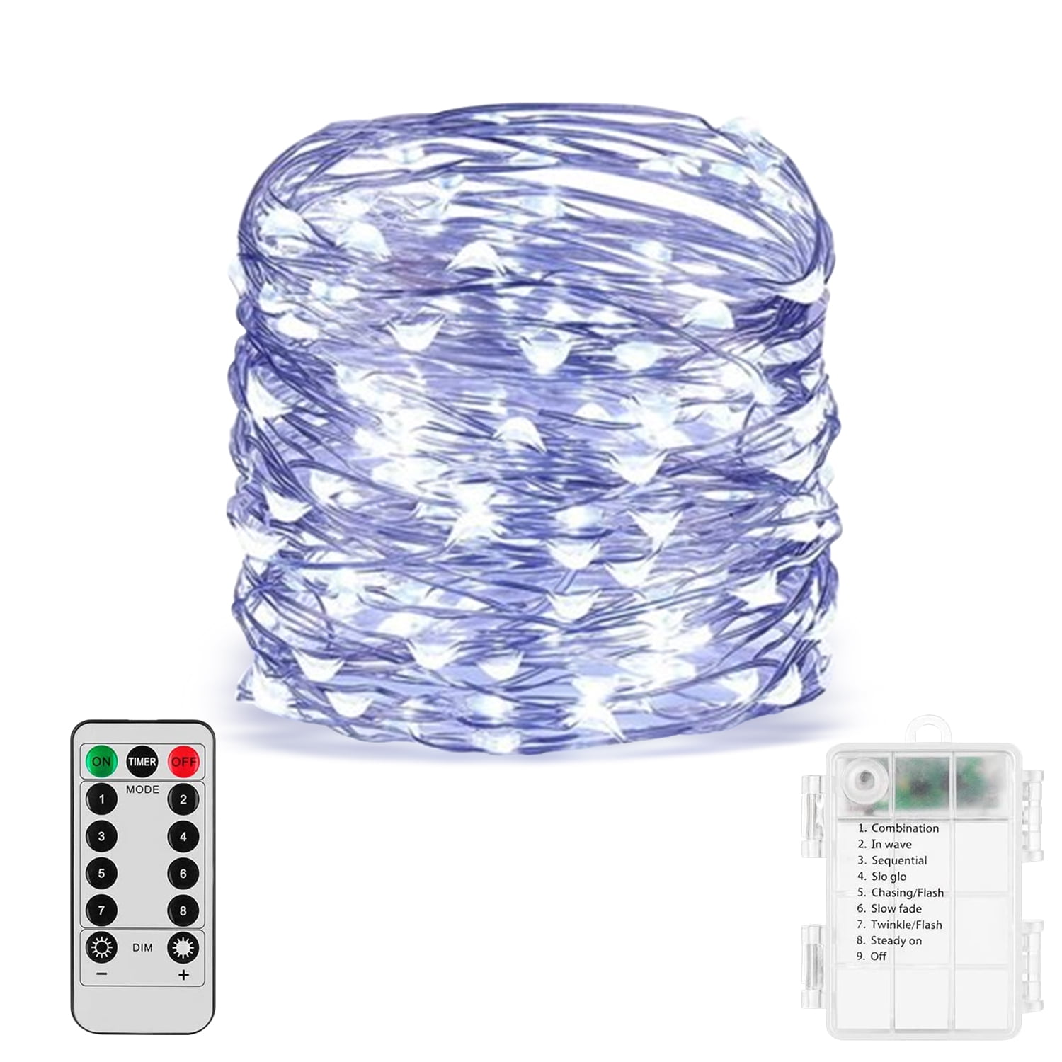 33 ft 200 LED Twinkle Star Copper Wire Fairy String Lights with Battery ...