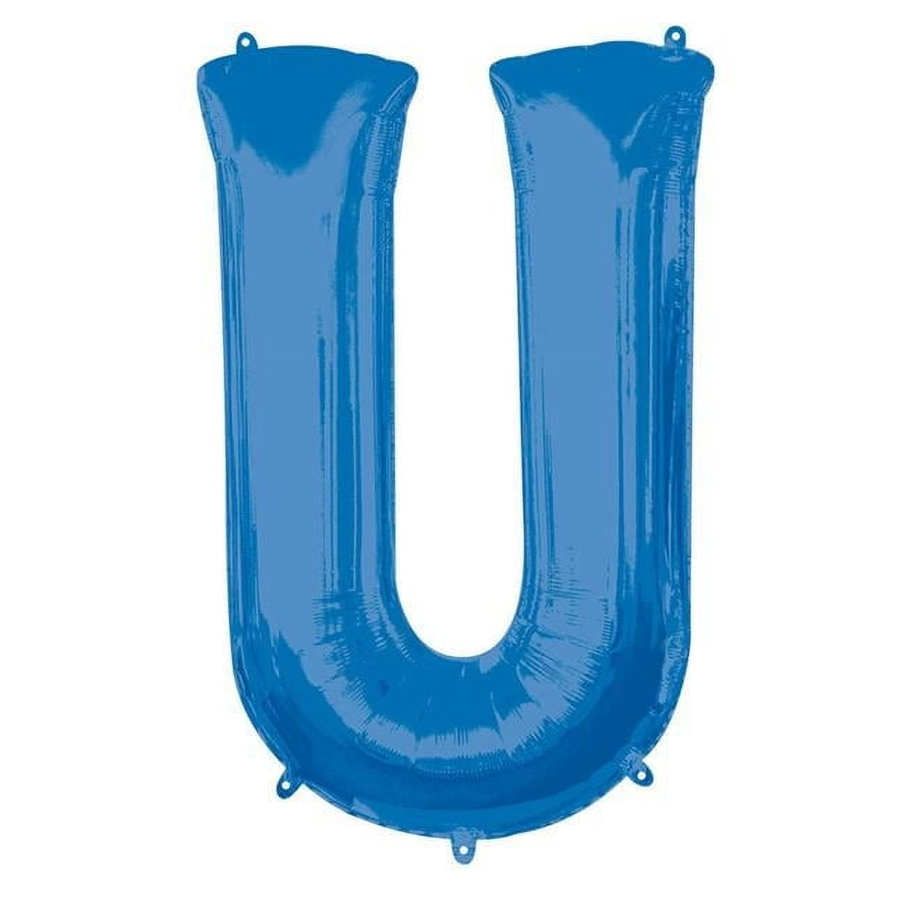 33 in. Letter U Shape Foil Balloon, Blue - Walmart.com
