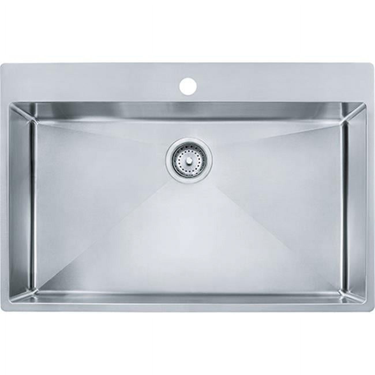 33 in. Single Bowl Zero Radius Well Angled Farm Apron Kitchen Sink ...